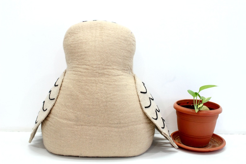 Wool Felted Cat Bed – Beige Owl Design, Pet Cave - Etsy