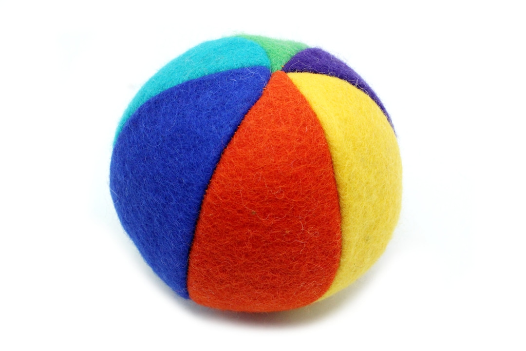 Set of 5 - Spongy Cotton Rainbow Felt Ball - Interactive Pet Teaser ...