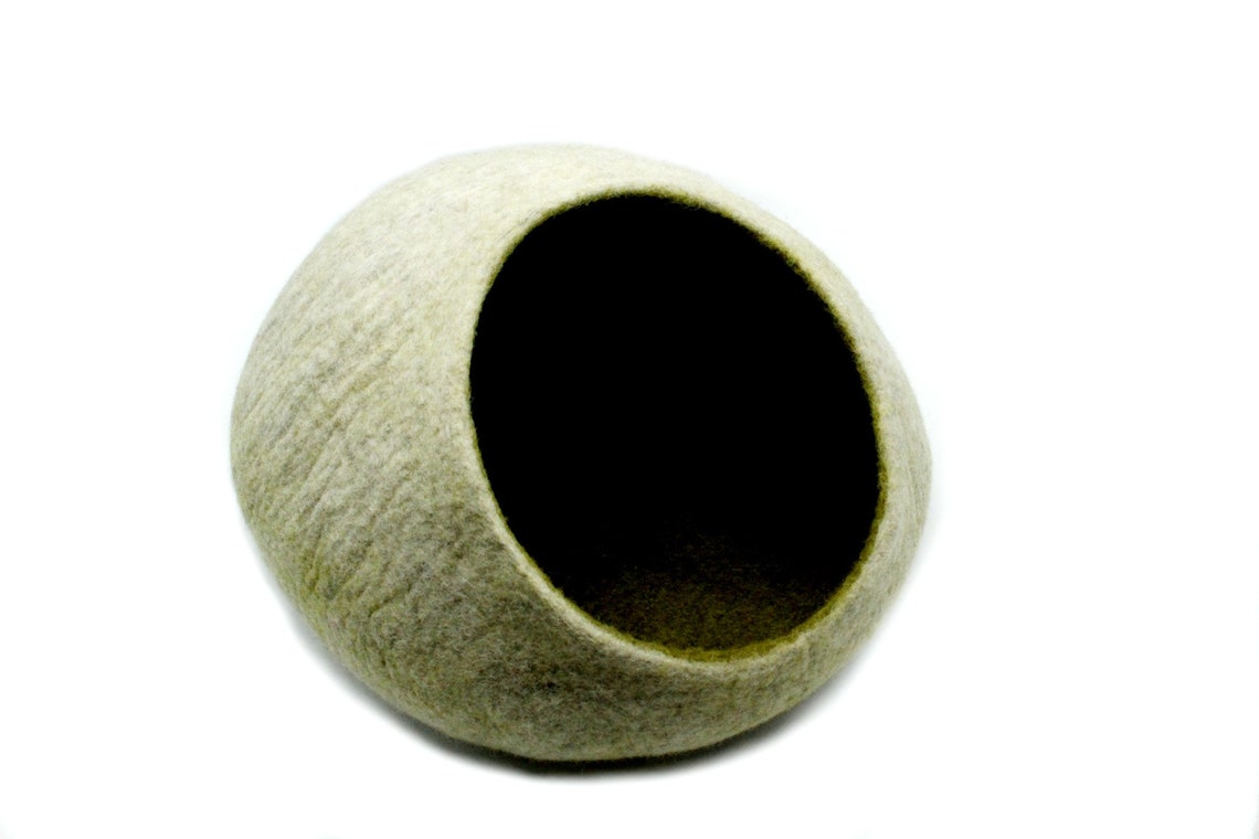 Cat Nap Cocoon / Big Opening Pet Cave / Kitty Bed /wool Cat | Etsy