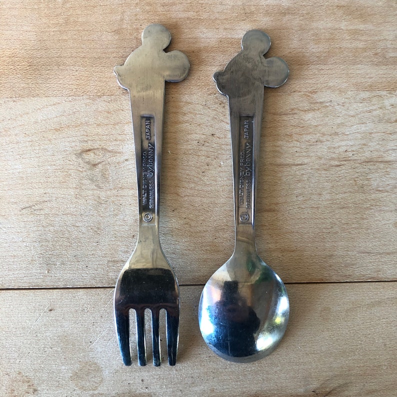 Vintage Disney Mickey Mouse Spoon and Fork Set of 2 - Etsy