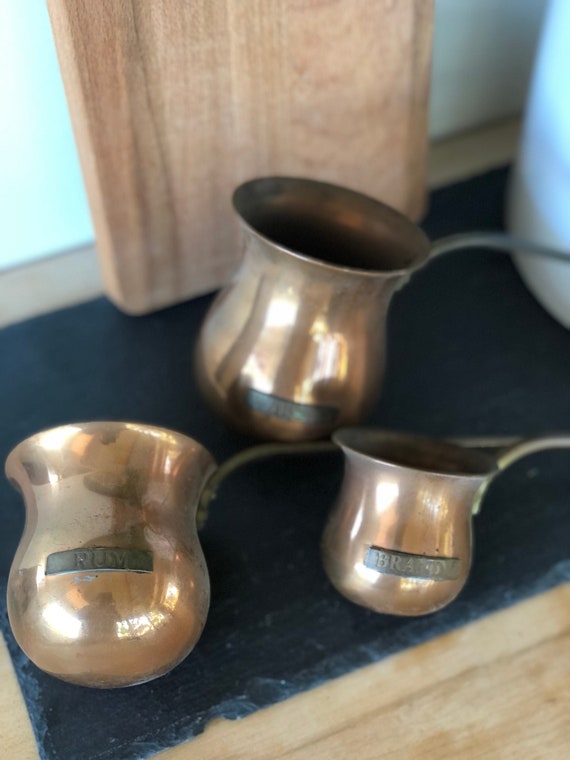 Vintage Copper Alcohol Ladle Whisky Rum Brandy Set of 3 | Etsy