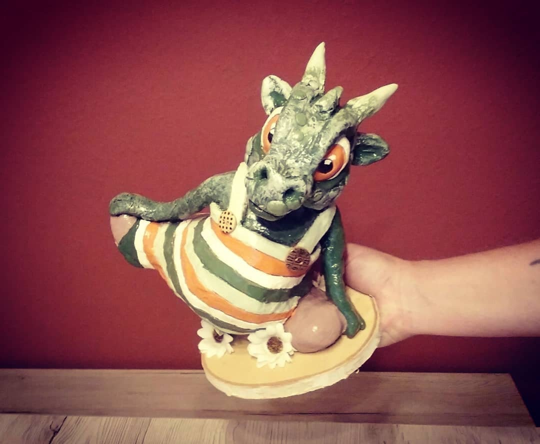 Dragon,, Liada Clay Figure Handmade Dragon Figure Decoration - Etsy