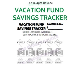 Vacation Fund Savings Tracker Printable | Vacation Savings Tracker ...