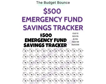 Savings Challenge, Savings Tracker, Emergency Fund Tracker, Money ...