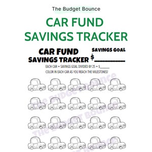 Car Fund Savings Tracker - Etsy