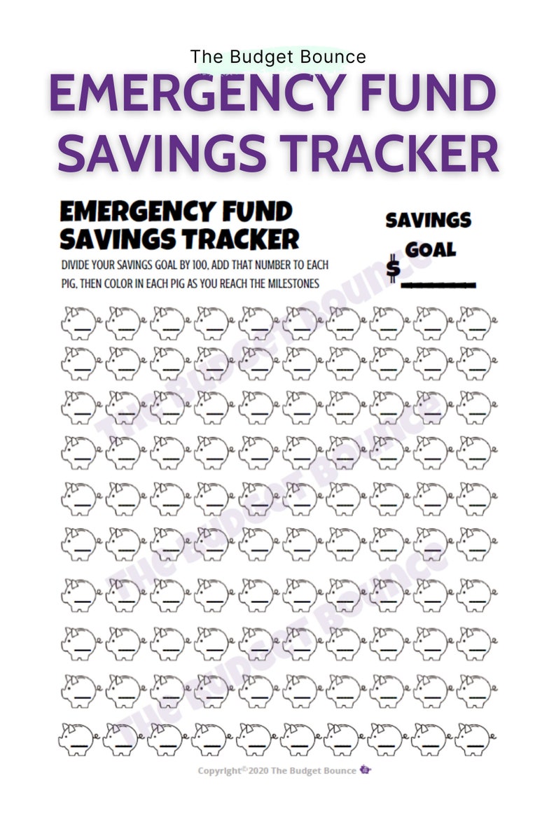 Emergency Fund Savings Tracker - Etsy
