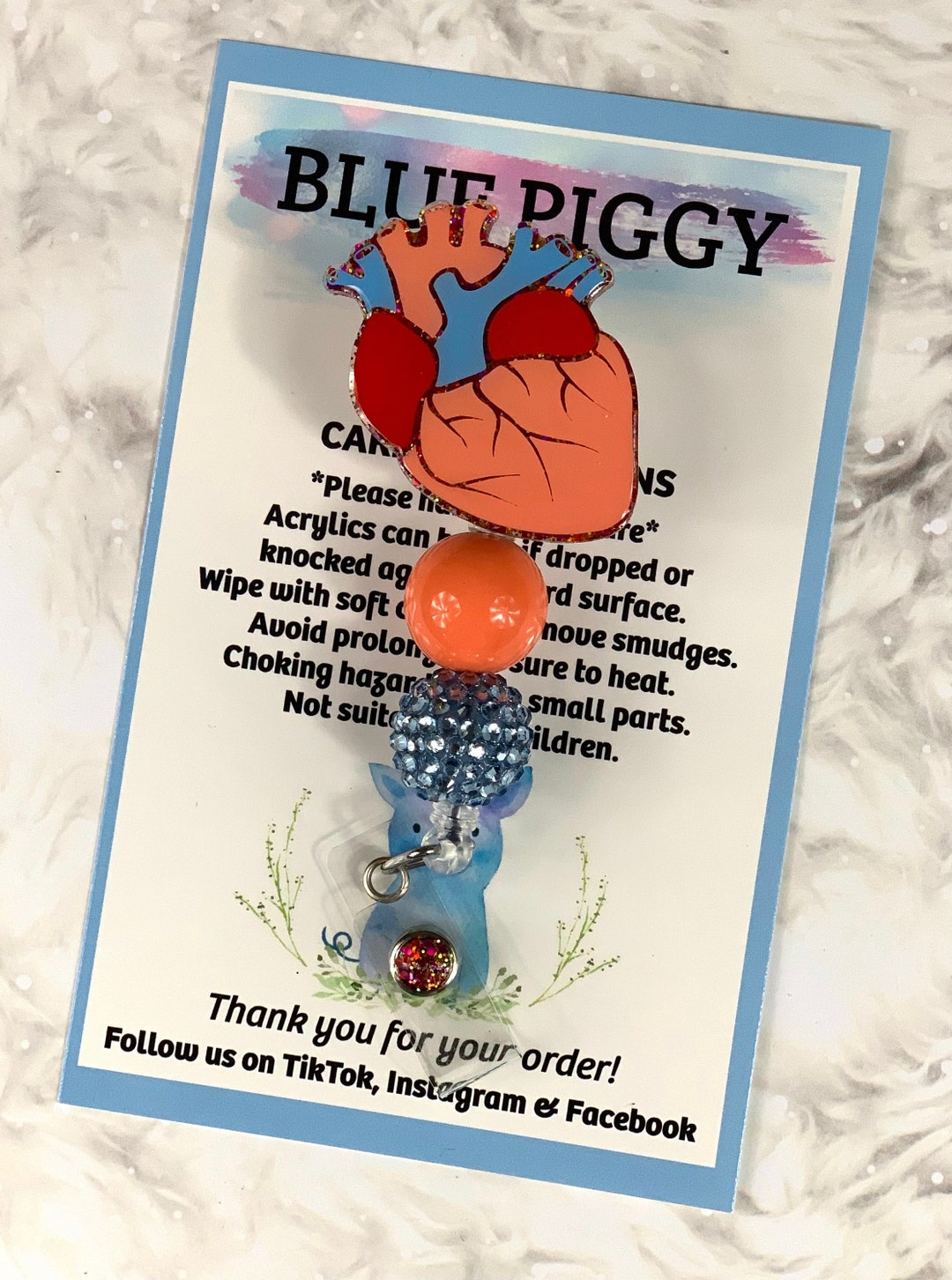 Human Heart Badge Reel - ID Holder - Permanent or Interchangeable ...