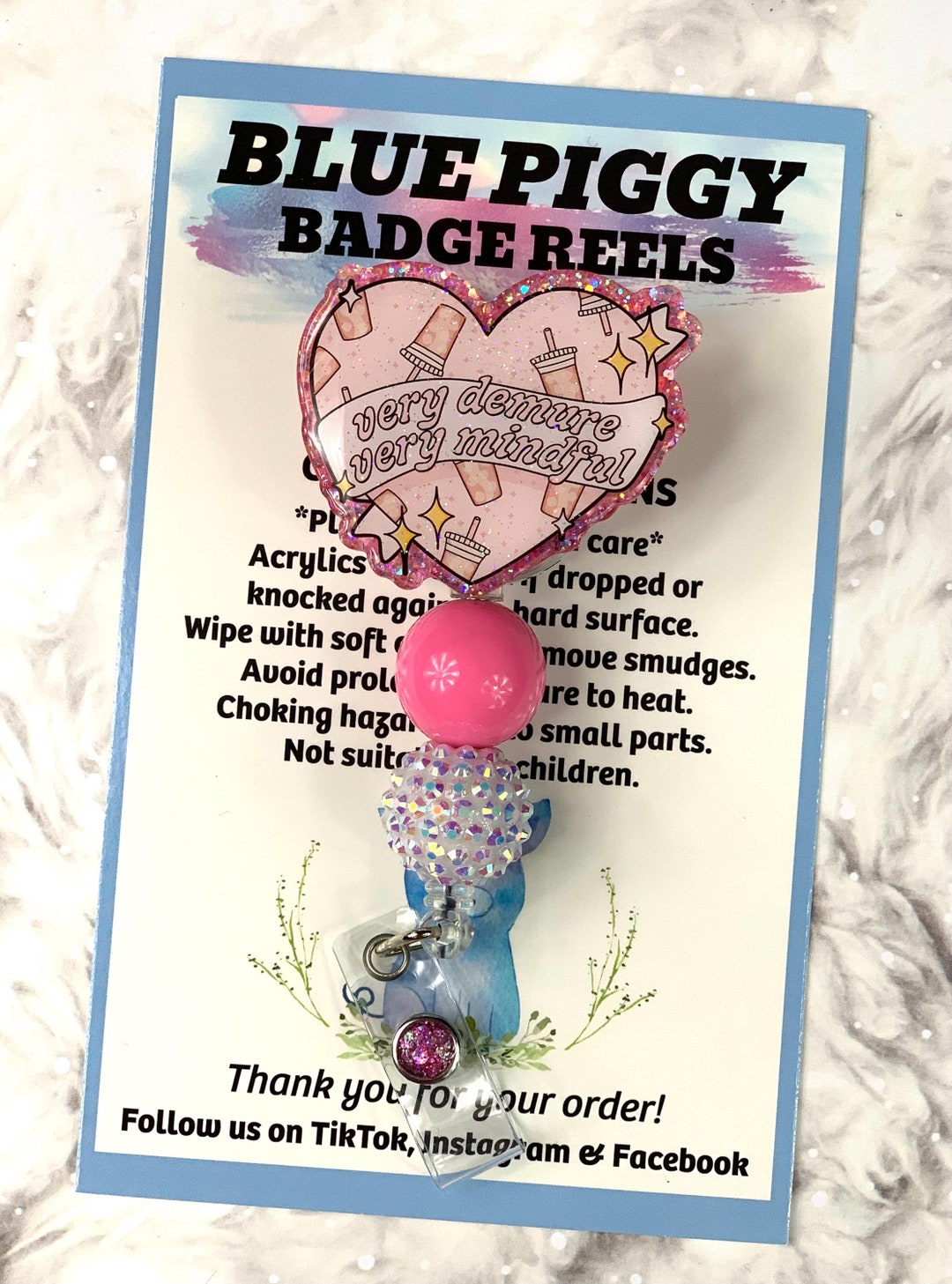 Very Demure Very Mindful Badge Reel - ID Holder - Permanent or ...