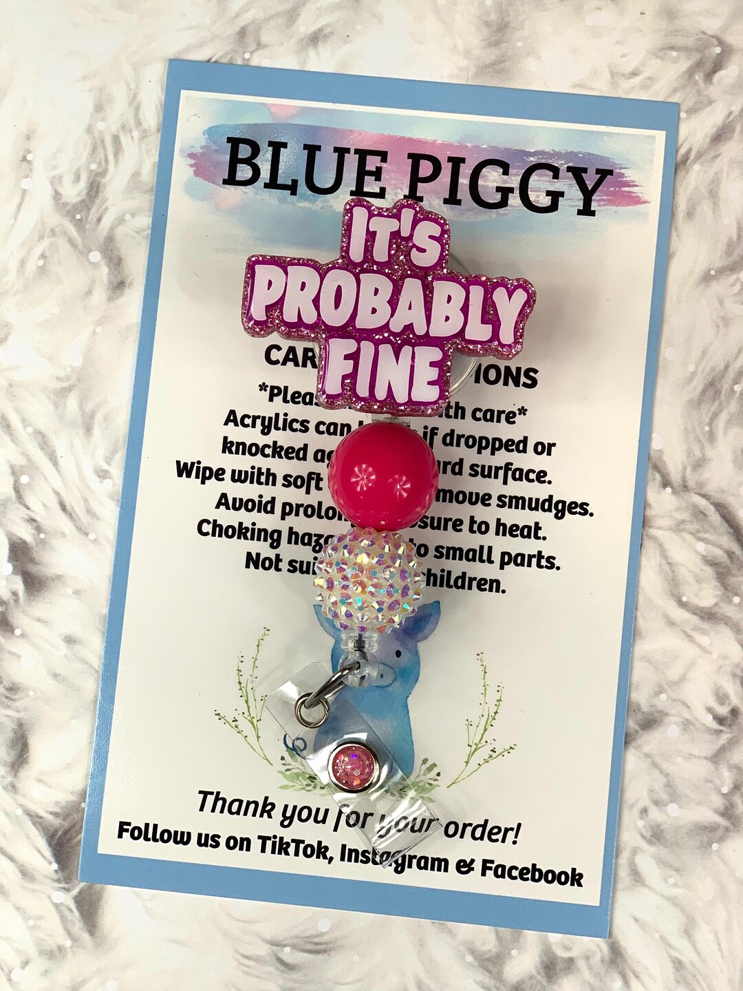 It’s Probably Fine Badge Reel - ID Holder - Permanent or ...