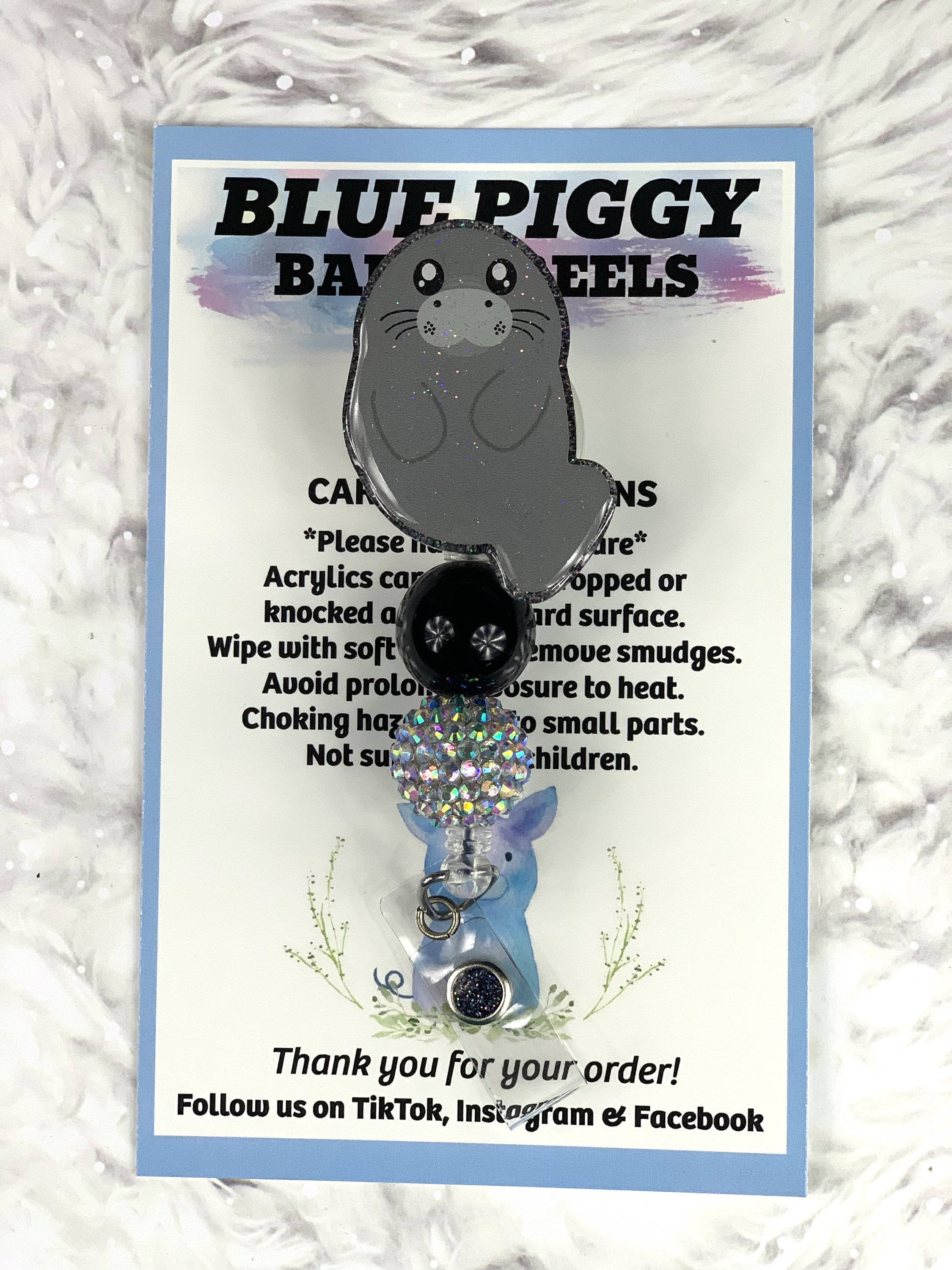 Manatee Badge Reel - ID Holder - Permanent or Interchangeable - Option ...