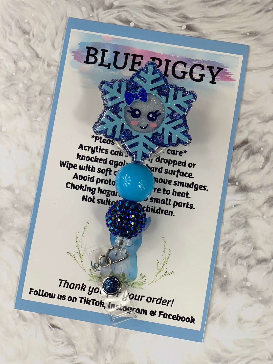 Snowflake Badge Reel Retractable Badge Nurse Badge Reel - Etsy