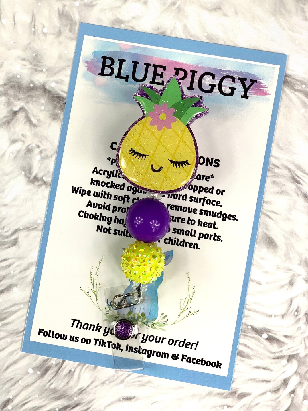 Pineapple Badge Reel - ID Holder - Permanent or Interchangeable ...
