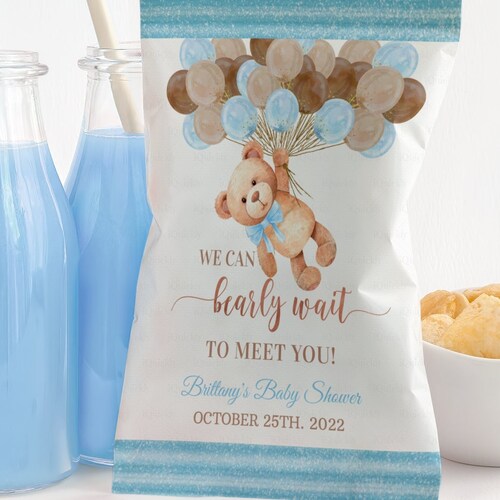 Editable Teddy Bear Chip Bag Label Bear Themed Labels Sized to - Etsy
