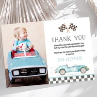 EDITABLE Two Fast Thank You Card Two Fast Birthday Race Car Birthday ...