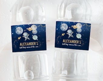 Editable Outer Space Water Bottle Labels Galaxy Party Decor Girl Space ...