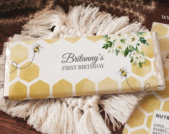 Editable Bee Candy Bar Wrappers Bee Birthday Party Favors - Etsy