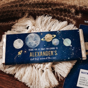 Editable Outer Space Chocolate Bar Labels Candy Bar Wrapper Planets ...