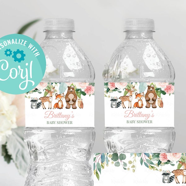 Woodland Water Bottle Labels - Etsy