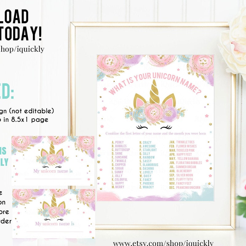 Unicorn Name Sign - Etsy