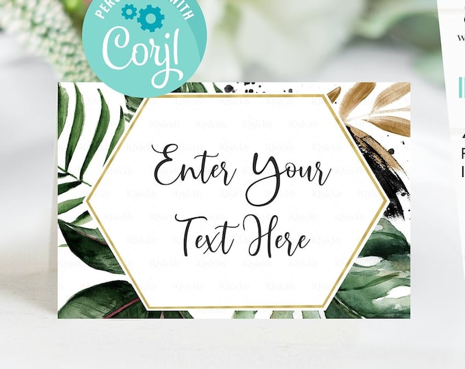 EDITABLE Tropical Food Tags Gender Neutral Buffet Label Tent - Etsy