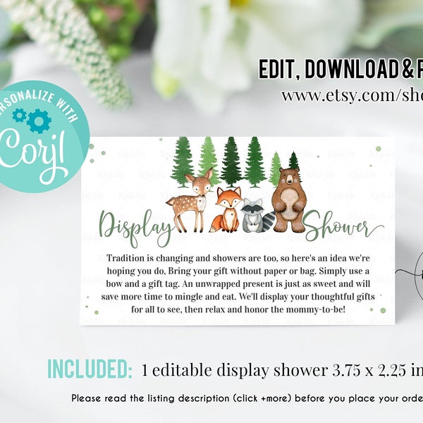 Display Shower Printable Insert - Etsy