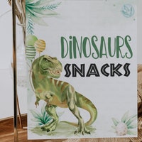 Watering Hole Sign, Dinosaur Decor, Dinosaur Party Sign, Drink Station ...