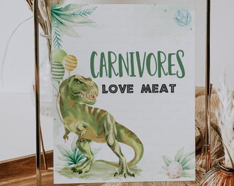 Carnivores Dinosaur Birthday Sign Food Table Decor Dinosaur Birthday ...