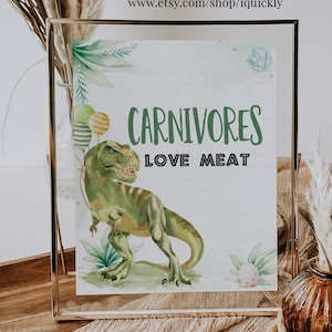 Carnivores Dinosaur Birthday Sign Food Table Decor Dinosaur Birthday ...