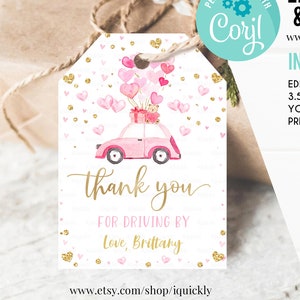 Editable Drive by Baby Shower Favor Tag Valentine Drive Through Gift ...