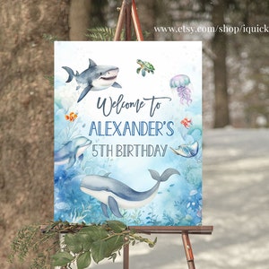 EDITABLE Under the Sea Birthday Party Signs Oneder the Sea Welcome ...