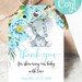 EDITABLE Elephant Baby Shower Favor Tags, Blue Thank You Tags, Gift ...