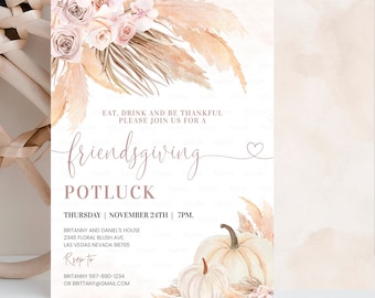 Friendsgiving Dinner Invitation Template - Etsy