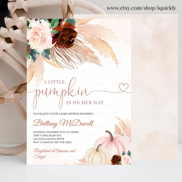 Little Pumpkin Baby Shower Invitation - Etsy