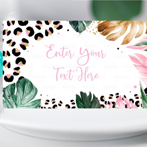 Editable Safari Leopard Print Food Labels Wild Child Jungle - Etsy