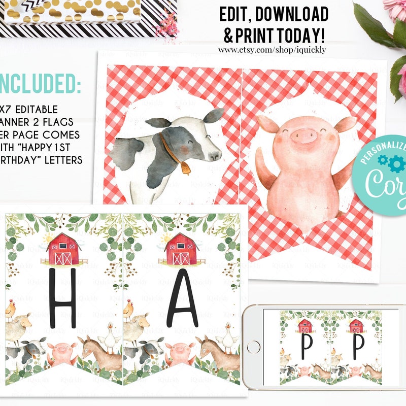 Farm Birthday Banner - Etsy