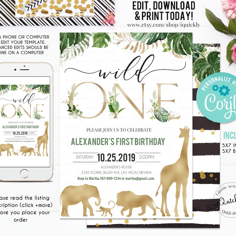 Wild One Printables - Etsy