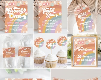 Groovy Birthday Party Decor Daisy Groovy Van Tattoo Station - Etsy