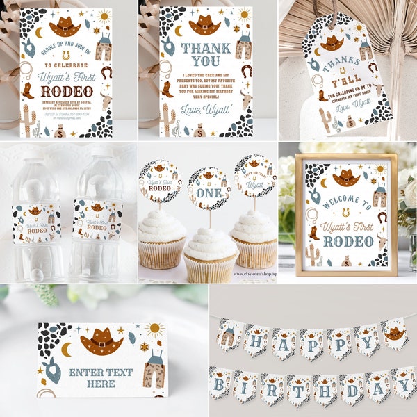 Boy First Rodeo Birthday Decorations - Etsy