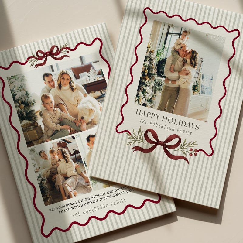 Bow Multiple Christmas Card - Etsy