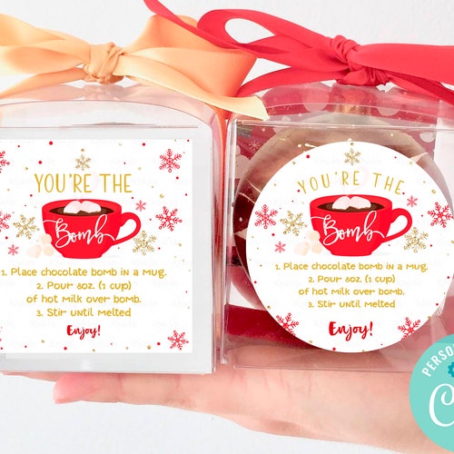 Editable Hot Chocolate Bomb Tags Hot Cocoa Bomb Instructions - Etsy