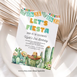 Fiesta Invitation First Fiesta Invite EDITABLE Mexican Fiesta Party ...
