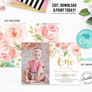 EDITABLE Blush Pink Floral Food Tags, Buffet Label, Tent Card Food ...