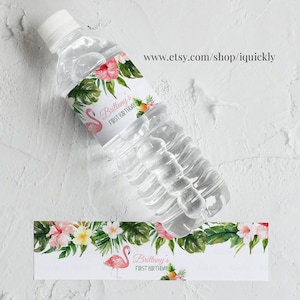 Editable Flamingo Birthday Party Favor Tropical Box Label Printables ...