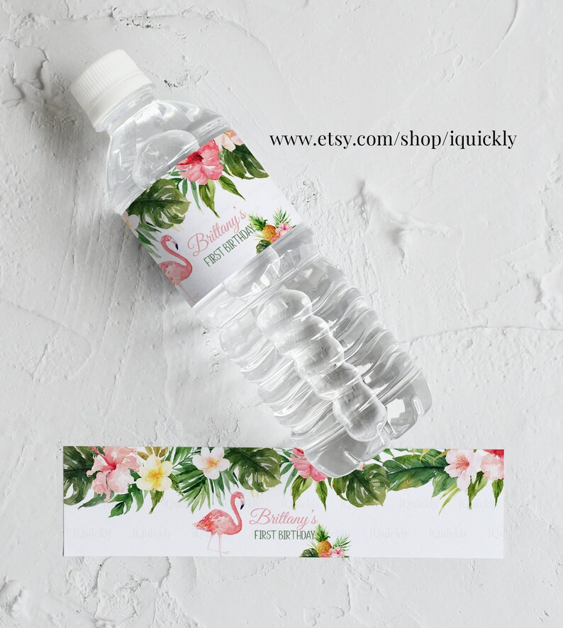Editable Flamingo Birthday Party Favor Tropical Box Label Printables ...