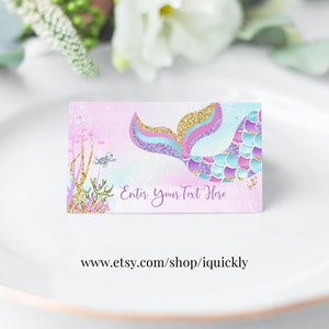 Mermaid Birthday Party Favors Table Sign Under the Sea Birthday Party ...