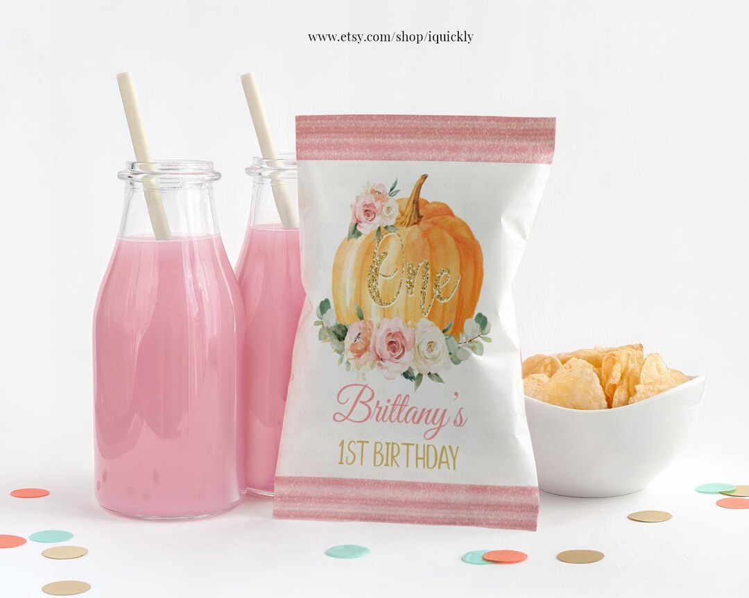 Editable Pumpkin Chip Bag Label Template Little Pumpkin Labels Sized to ...