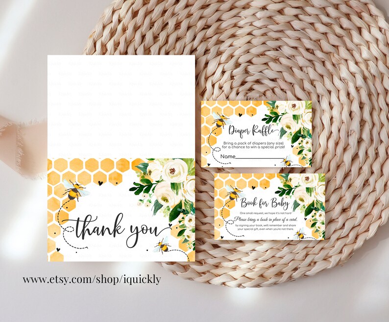 Editable Parents to Bee Baby Shower Invitation Set Gender Neutral ...