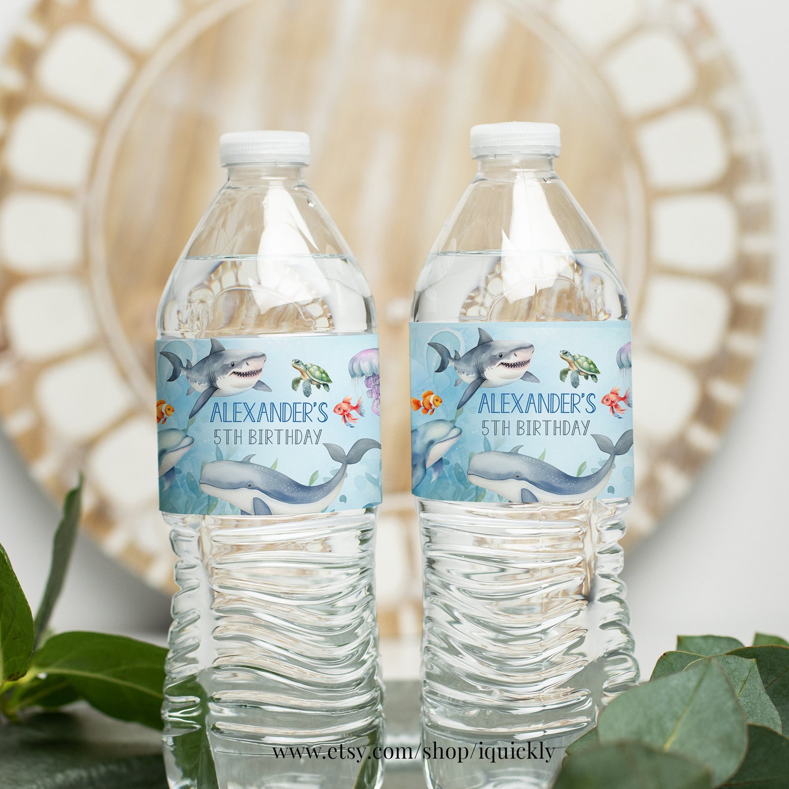 Editable Under the Sea Water Bottle Personalized Oneder the Sea Bottle ...
