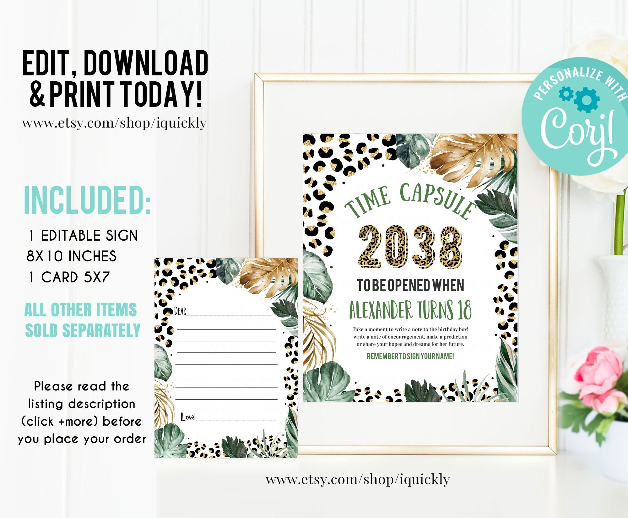 Safari Leopard Print Time Capsule Matching Note Card Jungle Time ...