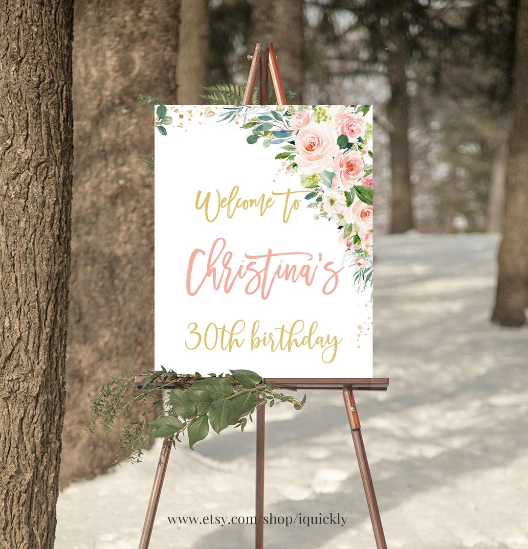 EDITABLE Adult Birthday Party Signs Any Age Welcome Sign Decorations ...